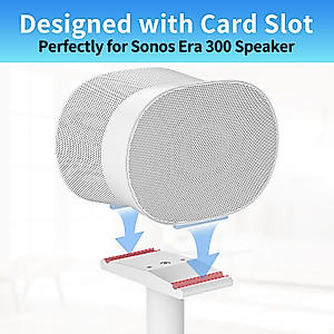 Heavy-Duty Speaker Stand for Sonos Era 300 Stand with Cable Management Floor Speaker Stands for Sonos Era 300 Speaker Stand for Easy and Secure Mounting, White