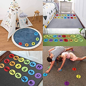 Carpet Marker Spots with Number 1-34 Alphabet A-Z, 60 Pcs 4 inches Floor Circles Marker Dots for Teacher Preschool Kindergarten Classroom