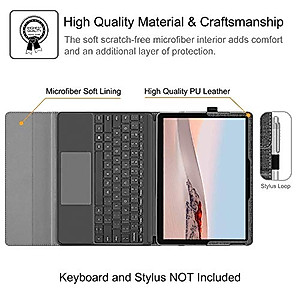 Fintie Protective Case for Microsoft Surface Go 3 2021 / Surface Go 2 2020 / Surface Go 2018 - Multi-Angle Portfolio Business Cover with Pocket, Compatible with Type Cover Keyboard (Gray)