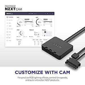NZXT F140 RGB Duo - 140mm Dual-Sided RGB Fan – 20 Individually Addressable LED – Balanced Airflow and Static Pressure – Fluid Dynamic Bearing – PWM Control – Anti-Vibration Rubber Corners – Black