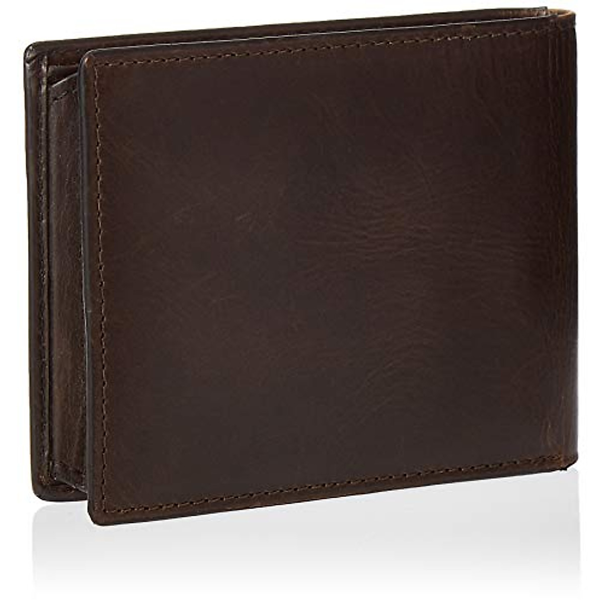 Fossil Men's Derrick Leather RFID-Blocking Bifold with Flip ID Wallet, Dark Brown, (Model: ML3681201)