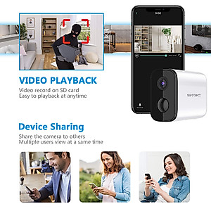 SV3C 1080P Outdoor Surveillance Camera, Outdside Security IP Camera with 2-Way Audio, Humanoid Detection, Support 128G SD Card Recording