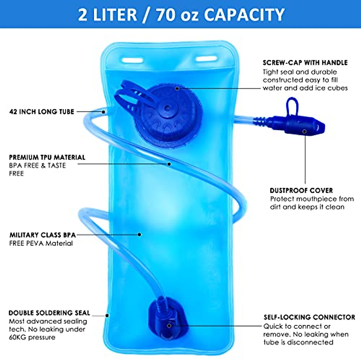 Light Hydration Backpack with 2L Water baldder Lightweight Hydration Packs Rucksack Water Backpack for Running Hiking Camping Skiing Cycling Daypack (Green)