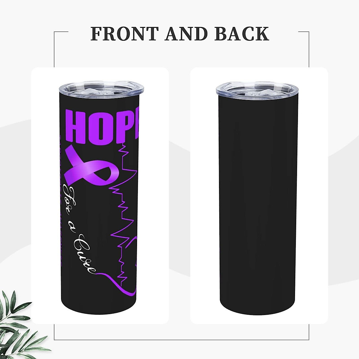 LIICHEES Hope For A Cure Sarcoidosis Awareness Stainless Steel Vacuum Insulated Tumbler 20oz Coffee Cups Travel Mug Water Cup with Leak-Proof Flip Lid Metal Straw Cleaning Brush