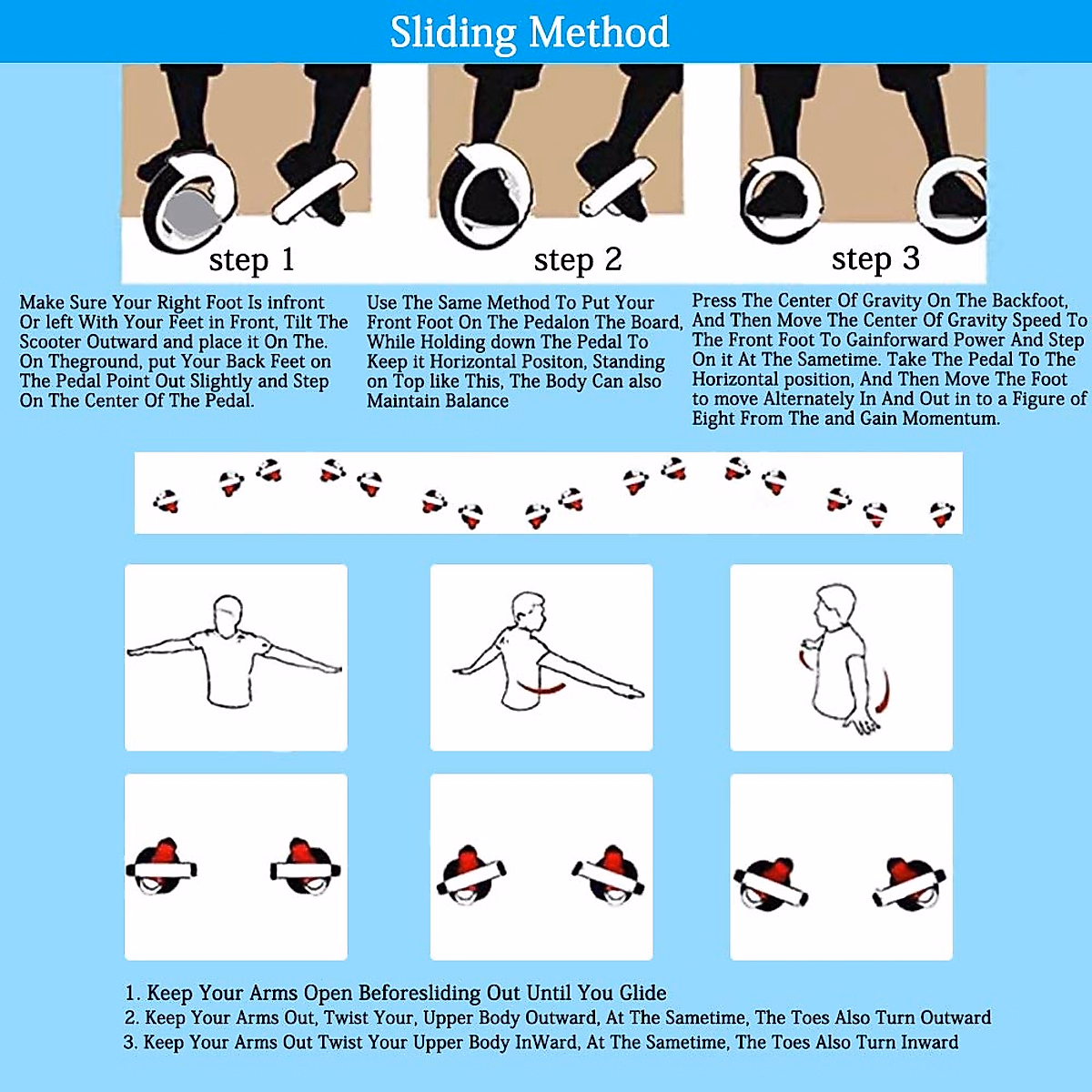 BZCWOOK Orbitwheel Boardless Skateboard Adult Singular Self Propelled Skates