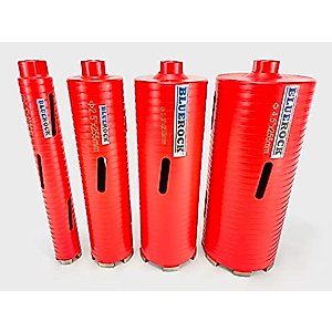 Dry Type 1.5", 2.5", 3.5", 4.5" Inch BLUEROCK Diamond Coring Bit Set 5/8" 11 UNC Concrete Core Drill