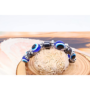 ZZ ZINFANDEL Evil Eye Bracelet Blue Turkish Lucky Fatima Evil Eye Bracelet for Women Men for Protection and Blessing(A-3PCS)