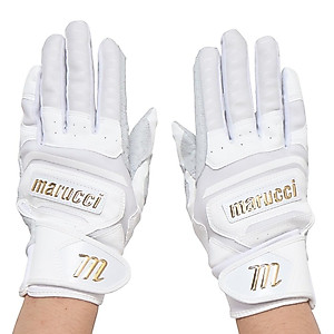 Marucci 2021 PITTARDS Reserve Adult Batting Gloves, White, Adult Small
