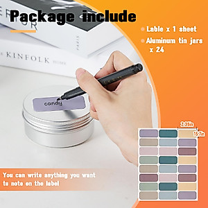 LIYAR 6 oz Tins with Lids 24 Pack Salve Tins 6 oz Aluminum Jar 180 ML Metal Container with Lid Salve Containers with Labels for Spices, Candies, Lip Balm, Candles(Silver)