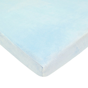 TL Care Heavenly Soft Chenille Fitted Pack N Play Playard Sheet 27" x 39", Warm and Cozy Chenille Pack and Play Sheet, Blue, for Boys and Girls, Fits Most Mini Crib Mattresses