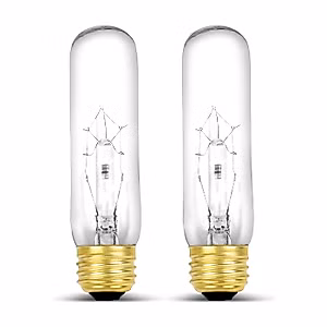 lumenivo Piano Light Bulb 40 watt 120 Volts 一 40T10/CL Light Bulb Display Replacement 一 T10 Bulb Medium Base (E26) 一 280 Lumen Clear Incandescent Bulb for Illuminated Display Units 一 2 Pack