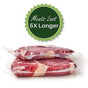 FoodVacBags 100-Feet Food Saver Compatible Vacuum Sealer Bag Roll with Cutter Box, Commercial Grade Thickness, BPA-Phthalate Free, Sous Vide, Storage Bag (8" X 100')