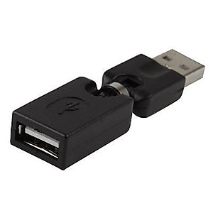 CERRXIAN Rotating and Swivel Twist USB 2.0 Type A Male to Type A Female 360 Degree Rotation Adjustable Right Angle Extension Adapter Convertor (2-Pack,AM-FM)