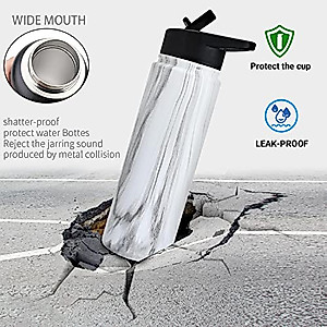 24 oz White Marble water bottle Birthday Gifts For Men Stainless Steel Insulated Christmas Gifts Idear For Dad Wide Mouth Metal Water Bottles Double Gifts for Husband Couple