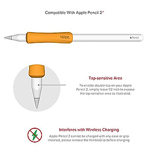 UPPERCASE Designs NimbleGrip Premium Silicone Ergonomic Grip Holder, Dual Sided Design, Compatible with Apple Pencil 1st Generation and Apple Pencil 2nd Generation (1 Pack, Pink)