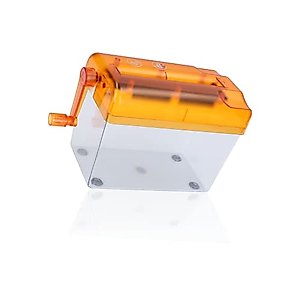 Manual Paper Shredder,Portable Manual Compact Structure Simple Operation Hand Crank Shredder Cross-Cut Paper and Credit Card Shredder Manual Paper Shredder,for Office Desktop Home(Orange)