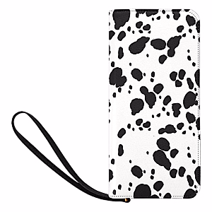 InterestPrint Women's Animal Print Texture Skins Dalmatians Credit Card Wallet Clutch Purse, Huge Storage Capacity