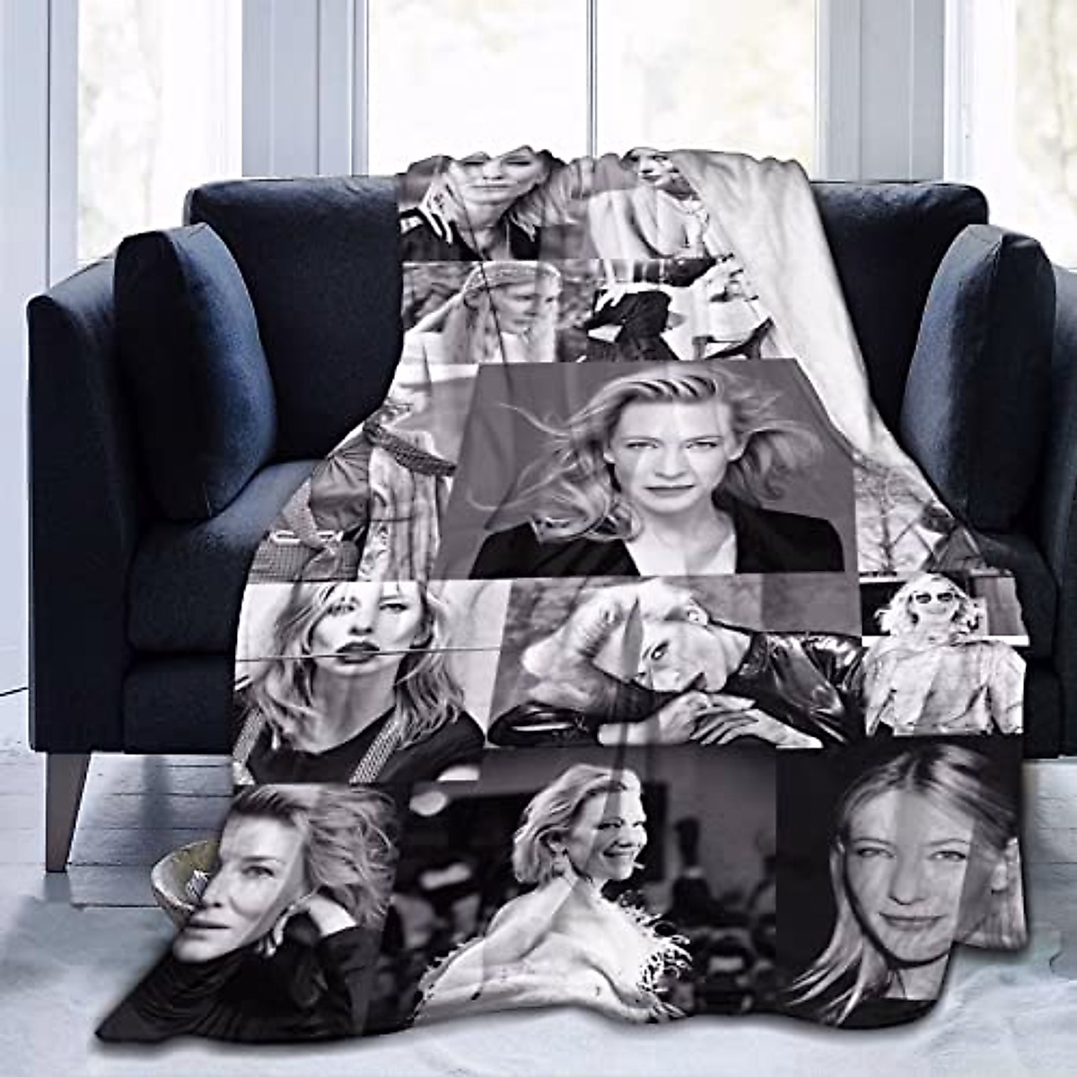 Cate Blanchett Collage Blanket Ultra-Soft Micro Fleece Lightweight Warm Throw Blanket Suitable for Bedrooms Sofa and Travel Air Conditioning