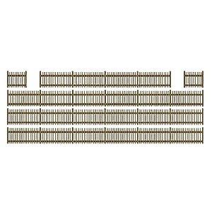 Busch 6007 Picket Fence w/4 Gates HO Scale Scenery Kit