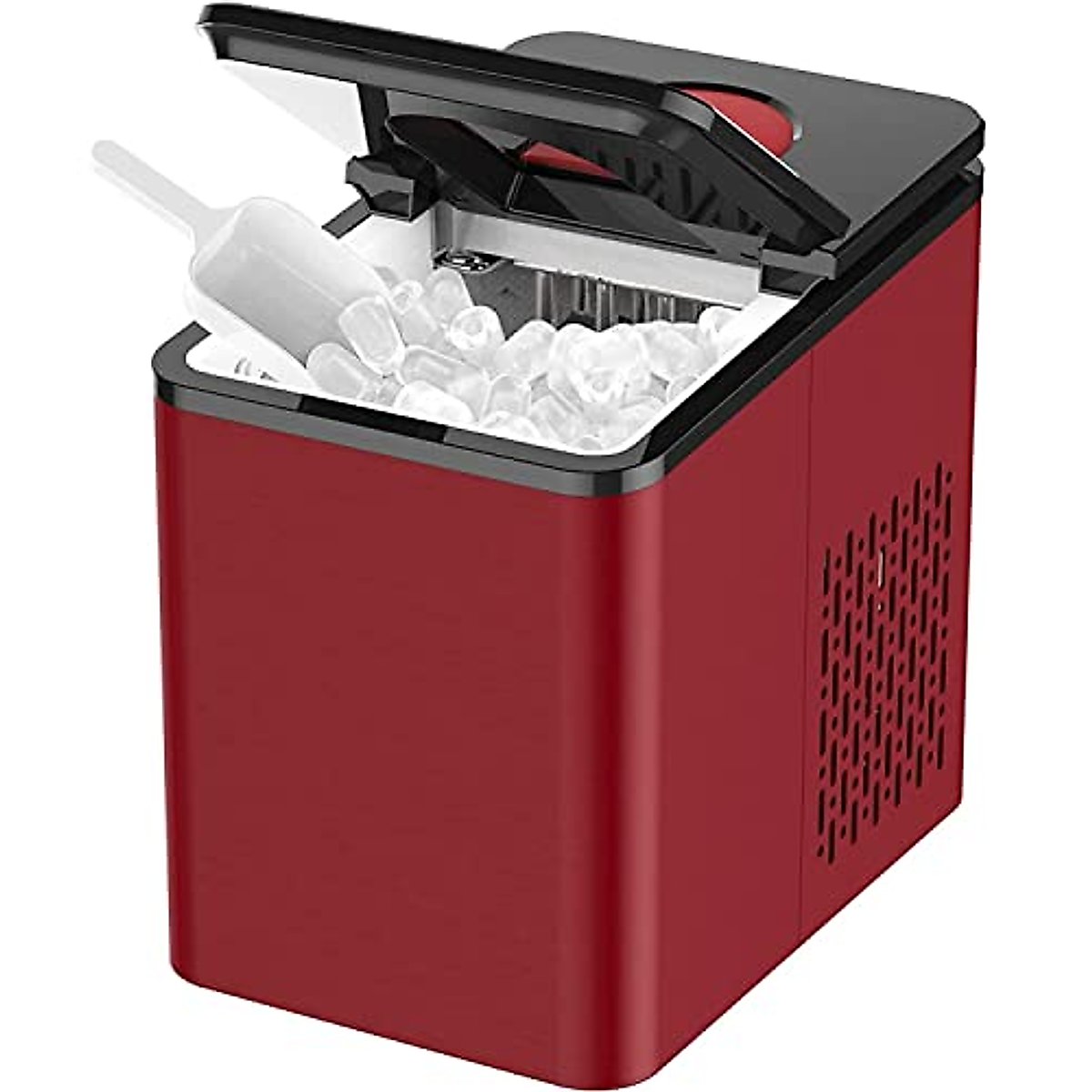 SOOPYK Ice Maker Countertop, Portable Ice Make 27 lbs in 24 hrs - 9 Ice Cubes Ready in 5-7 Mins, Ice Maker Machine with Self- Cleaning Function with Ice Scoop and Basket