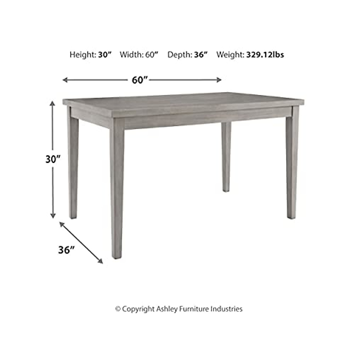 Signature Design by Ashley Parellen Modern Farmhouse Rectangular Dining Room Table, Gray
