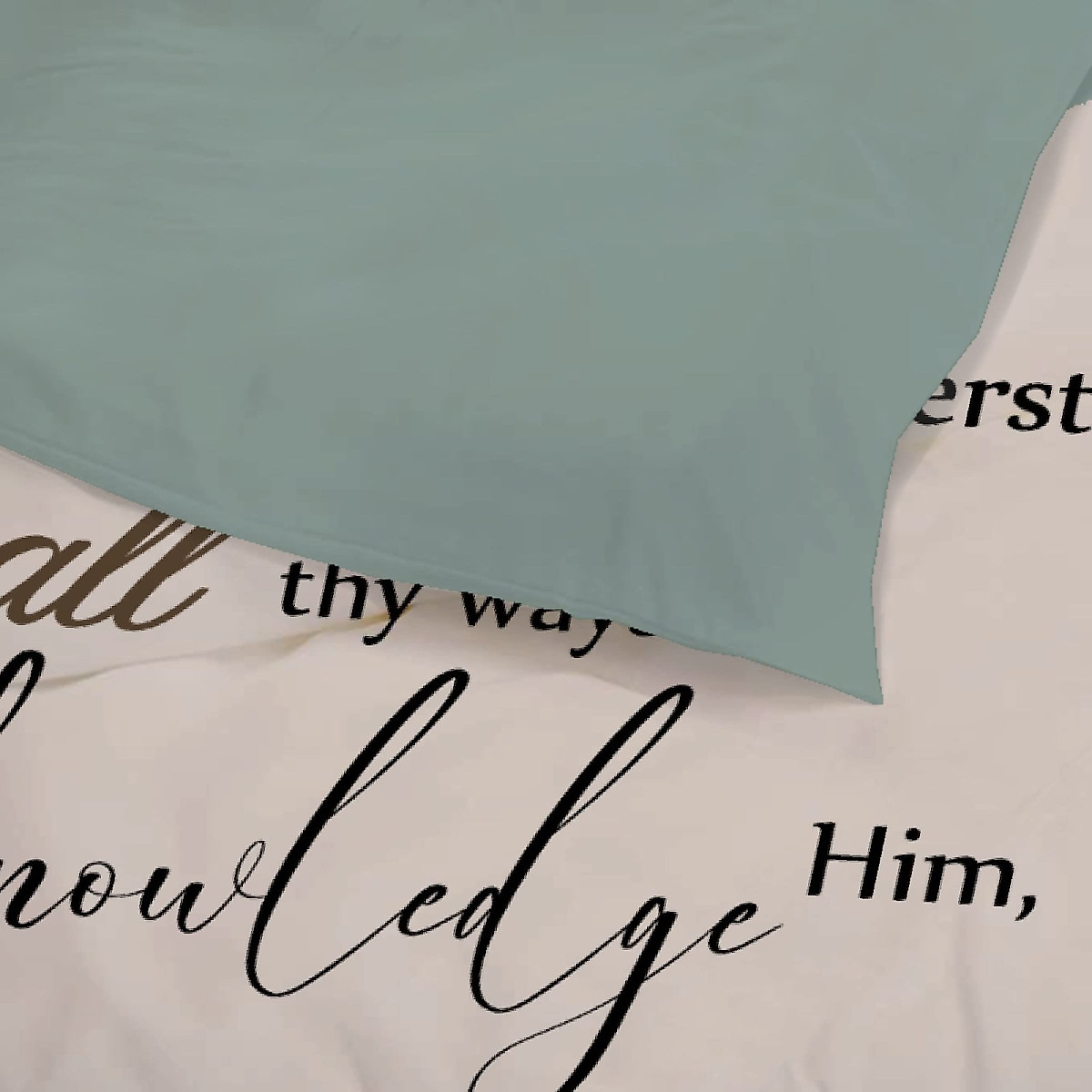 Darani Bible Verse Inspirational Prayers Religious Christian Gift Duvet Cover Queen 90 x 90 in Ultra Soft Washed Microfiber Comforter Cover Sets 3 Pieces (1 Duvet Cover + 2 Pillow Shams)