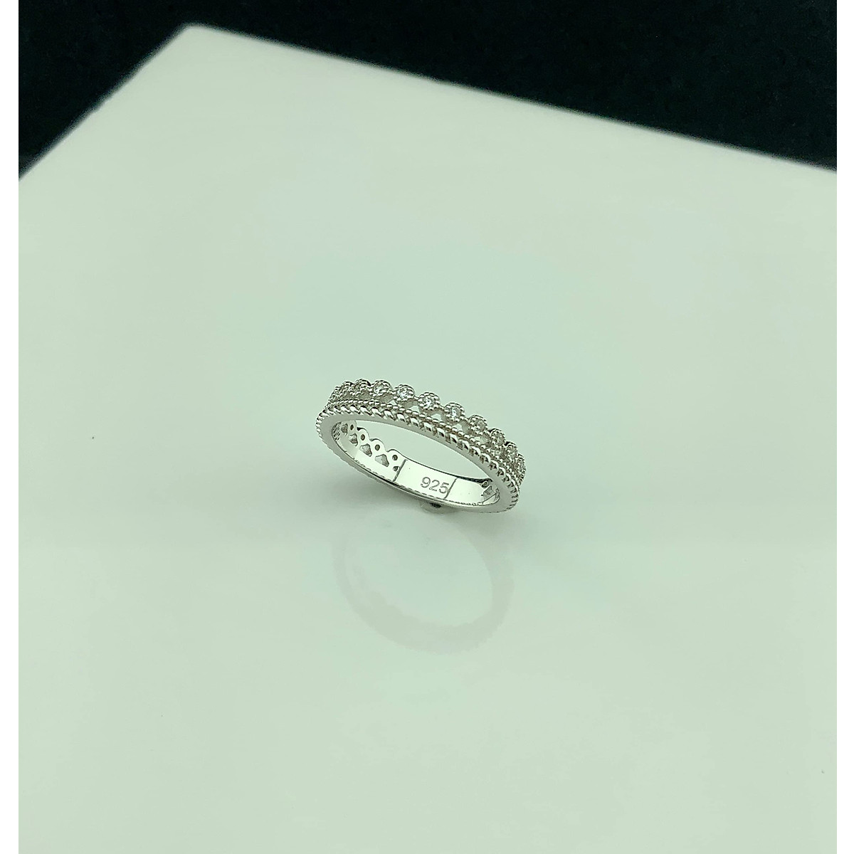 SILVERCLOSEOUT Sterling Silver Double Row Cz Eternity Ring - Size 8