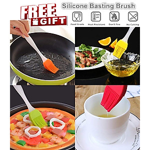 3 Tier Non Stick Cake Cooling Rack - Oven Safe, Heat Resistant, Space Saving Stackable Wire Tray with Collapsible Legs for Roasting, Cooking, Grilling, Drying, Plus Multi-use Basting Brush, 10x16 in