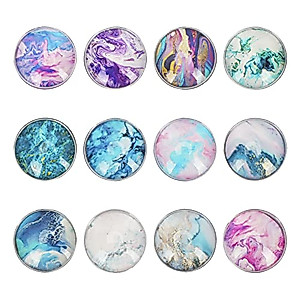 FYY Refrigerator Magnets,12 Pieces Fridge Magnets-Beautiful Glass Marble Refrigerator Magnet Fridge Sticker Fridge Decoration for Office Whiteboard,Cabinet,Dishwasher,Cabinet