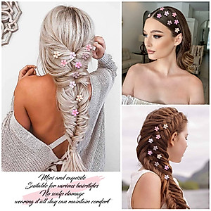 Paderison 10Pcs Flower Hair Clips for Girls Small Hair Claw Clips Mini Flower Hair Clips with Crystal Cute Metal Claw Clips Sparkling Hair Barrettes Nonslip Side Clip Hair Accessories for Women