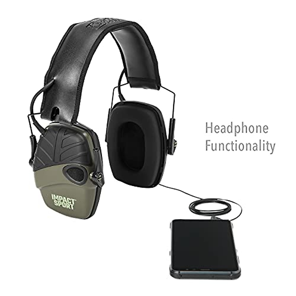 Howard Leight R-01526-PK2 by Honeywell Impact Sport Sound Amplification Electronic Shooting Earmuff, Green 2-Pack