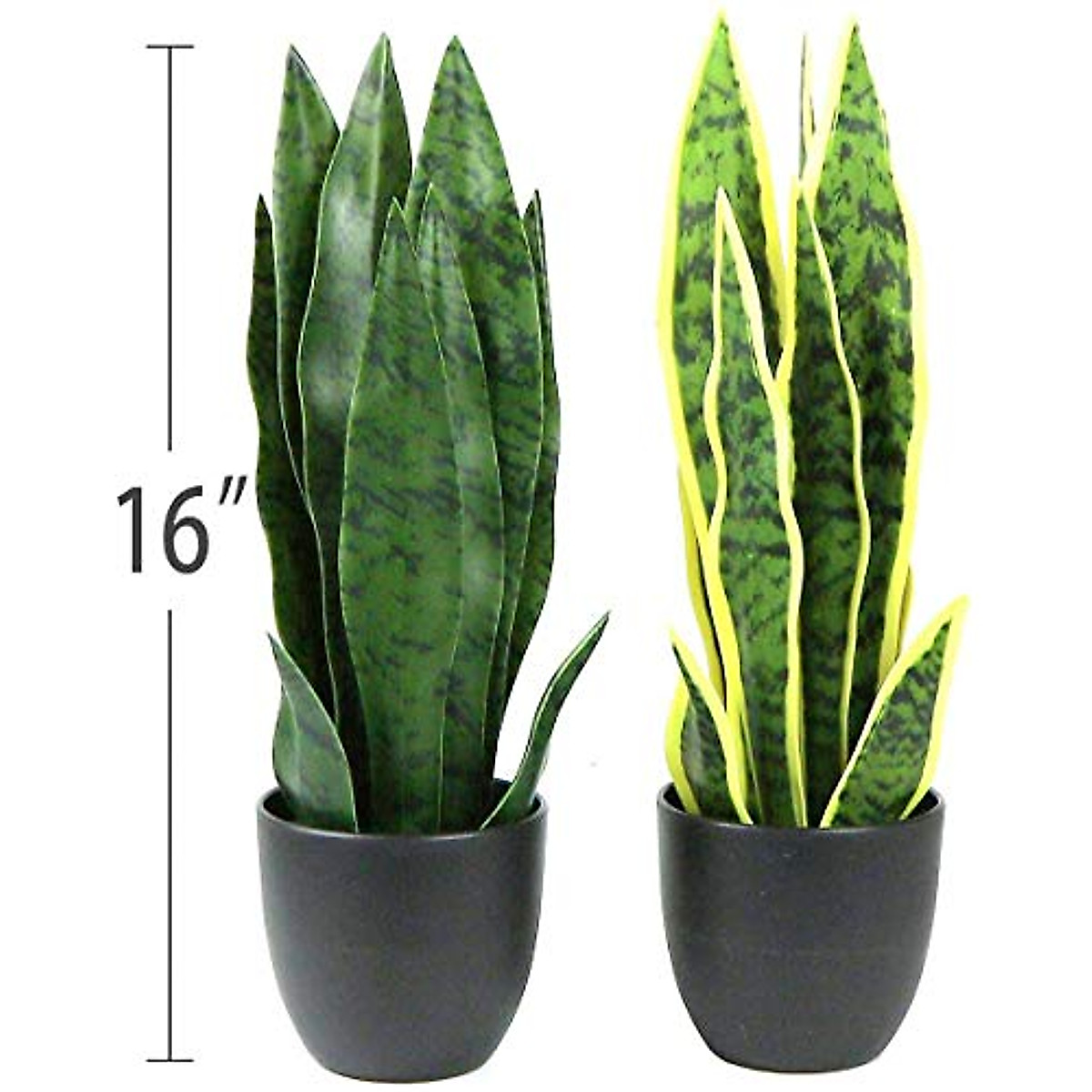 Bird Fiy Artificial Snake Plant Faux Agave Fake Sansevieria Artificial Potted Plants for Indoor and Outdoor Home Office Decor (Green, 16)