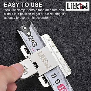LitKiwi 2PCS Double Scale Measuring Tape Clip,304 Stainless Steel Corner Measuring Tool,Tape Accurately Position Measure Tool,Fixed Point Measurement,Corners Clamp Precision Marking Tool