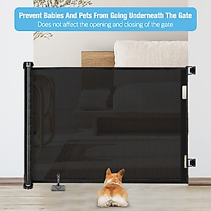 Mesh Baby Gate Floor Adhesive Hooks (2 Pack) No Drilling Retractable Baby Gates Ground Anchor Hooks Prevent Babies and Pets from Going Under Retractable Dog Gate Ideal for Securing to Floors, Stairs