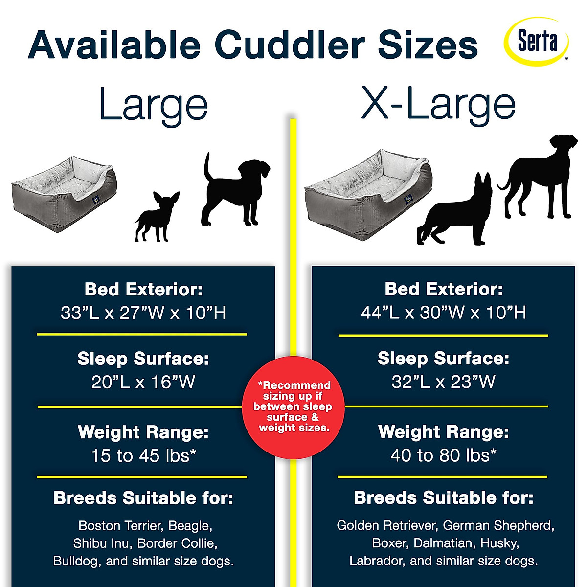 Serta Orthopedic Cuddler Dog Bed for Pets – Chocolate Brown (Large)