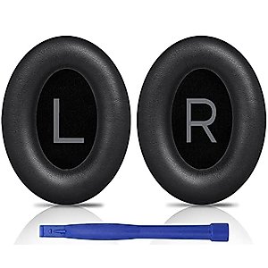 SOULWIT Professional Ear Pads Cushions Replacement for Bose QuietComfort 45 (QC45)/QuietComfort SE (QC SE) Over-Ear Headphones, Earpads with Softer Protein Leather, Noise Isolation Foam (Black)