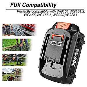 Powilling 2Pack Replacement Battery for Worx 20 Volt Battery Lithium 3.5Ah WA3520 WA3525 WG151s, WG155s, WG251s, WG255s, WG540s, WG545s, WG890, WG891