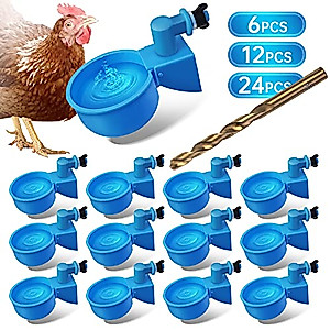 MYGIIKAKA Chicken Waterer Larger Automatic Chicken Waterer Cups DIY Poultry Chicken Waterer Kit 5 Gallon for Chicken, Duck, Goose, Rabbit (6 Pack)