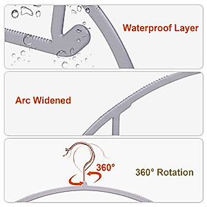 OIKA Hangers 50pack No Shoulder Bump Plastic Suit Hangers - Rose Gold Hooks,Non Slip Space Saving Clothes Hangers, Heavyduty,Rounded Hangers for Sweaters,Coat,Jackets,Pants,Shirts,Dresses Grey Hangers