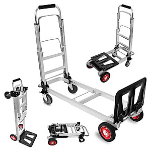 Generic Heavy Duty Cargo Trolley 4 Wheels Express Trolley Grocery Shopping Cart Multi-Function Push Truck for Easy Transportation, 1 pc