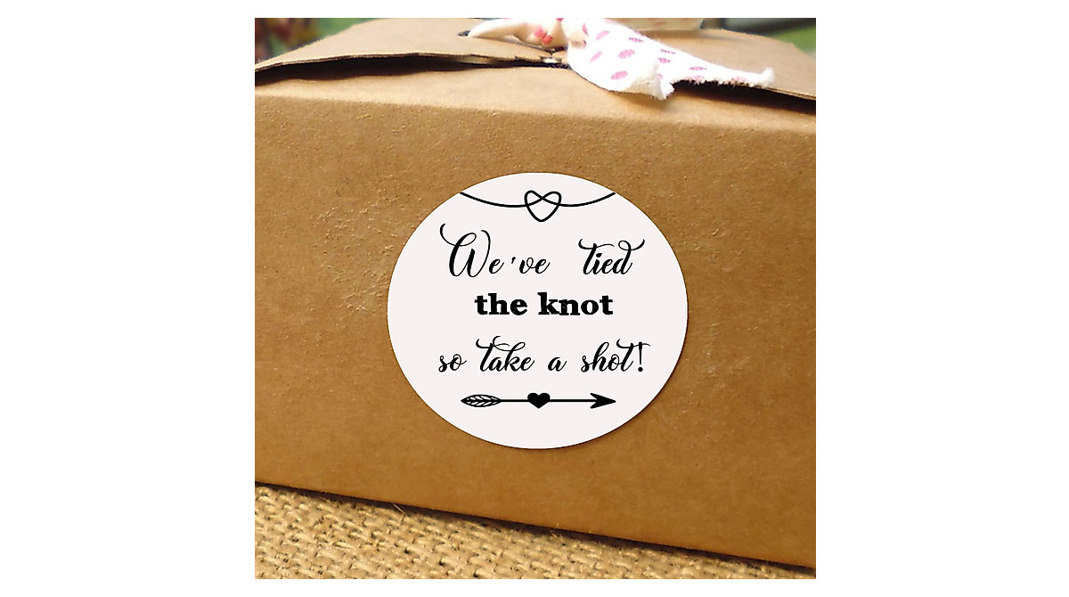 We Tied the Knot Stickers - Perfect Wedding Labels