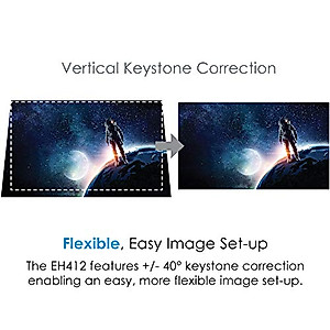 Optoma EH412 1080P HDR DLP Professional Projector | Super Bright 4500 Lumens | Business Presentations, Classrooms, and Meeting Rooms | 15000 Hour Lamp Life | 4K HDR Input | Speaker Built in , White