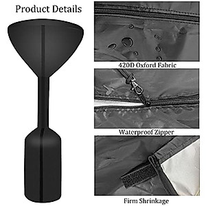 Dafoecheer Patio Heater Covers Waterproof with Zipper, Outdoor Heater Cover Heavy Duty Dustproof, Wind-Resistant, UV-Resistant, Snow-Resistant, 95" H x 34" D x 18.5" B