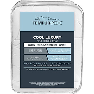 Tempur-Pedic Cool Luxury Mattress Pad, King, White