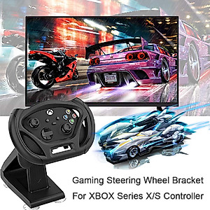 Xbox Series Gaming Racing Wheel, Meagadream Steering Wheel with 4 Table Suction Cup for Microsoft Xbox Series S/X, Xbox One/Xbox One S/Xbox One X Controller (Controller Not Included)