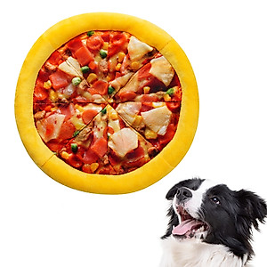 Nocciola Pizza Interactive Dog Toys, Hide and Seek Dog Toys, Squeaky Plush Puzzle Dog Toys for Small to Medium Dogs to Encourages Natural Foraging Skills and Mental Stimulation