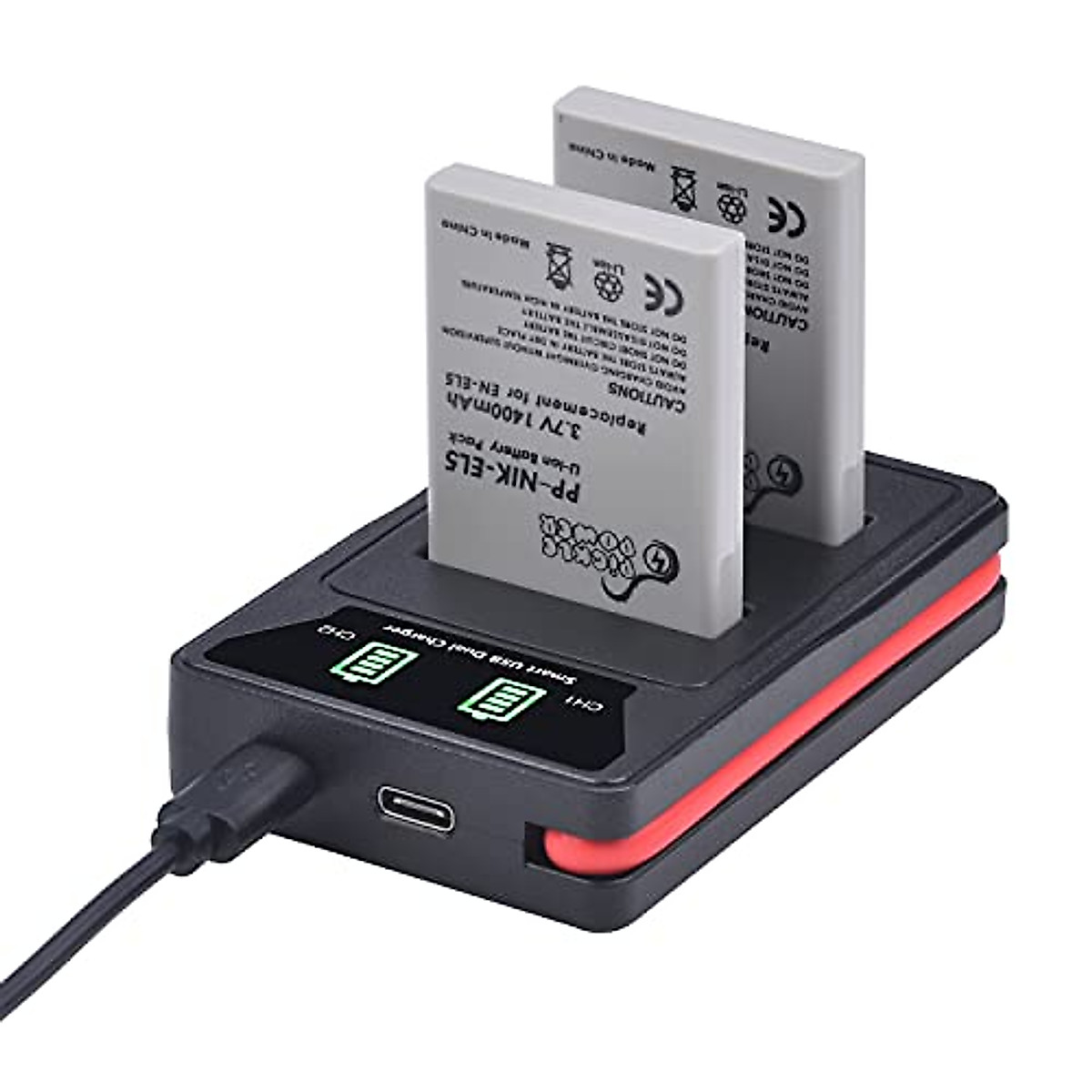 Pickle Power Battery and Charger Set Replacement for Nikon EN-EL5 ENEL5 MH-61 and Nikon CoolPix P3 P4 P80 P90 P100 P500 P510 P520 P530 P5000 P5100 P6000 Coolpix 3700 4200 5900 7900 S10