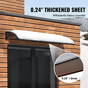 VEVOR Window Door Awning Canopy 40" x 40", UPF 50+ Polycarbonate Entry Door Outdoor Window Awning Exterior, Front Door Overhang Awning for Sun Shutter, UV, Rain, Snow Protection, Hollow Sheet