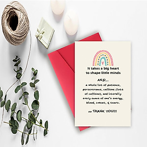 Lovely Thank You Teacher Card, Funny Teacher Appreciation Gifts Card from Students, Unique Thank You Teacher Gifts for Teacher Appreciation Week, End of Year Gift for Teacher