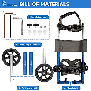 Virbraroo Dog Wheelchair for Back Legs with Upgraded All-Terrain Tires & Durable Bearings,Adjustable Dog Wheelchair for 11.8"-17.7" Lenght,22-35 lbs Disabled or Injured Small Dogs